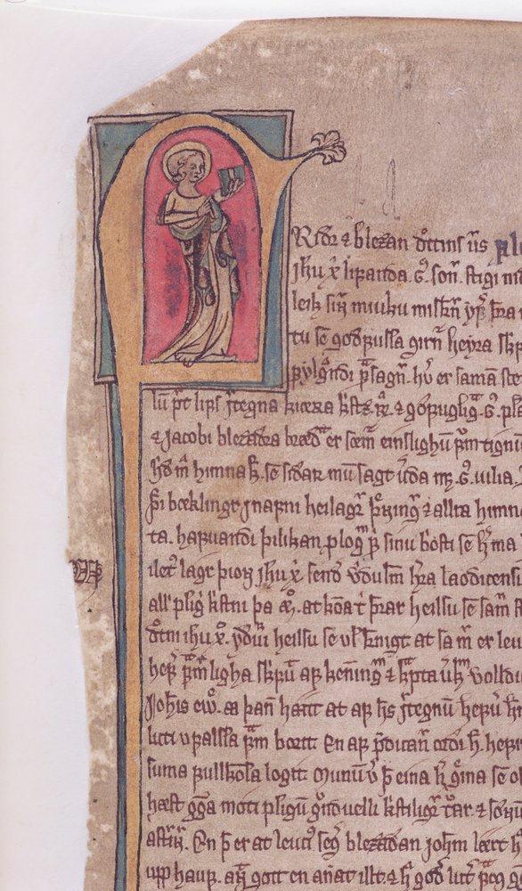 Historiierte Initiale am Anfang der Saga der zwei Apostel Johannes und ...