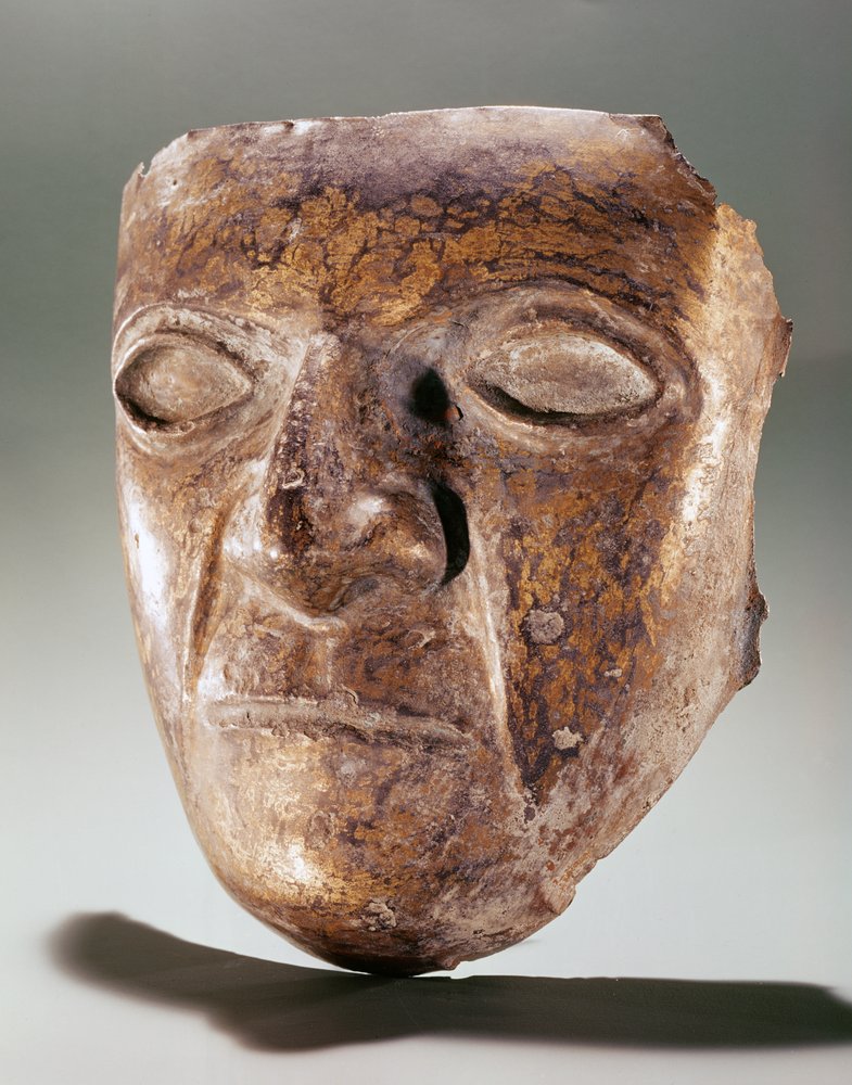 Inka-Maske (Kupfer) von Incan: hochwertiger Kunstdruck