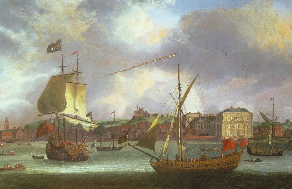 Ansicht von Greenwich mit Schiffen von Isaac Sailmaker