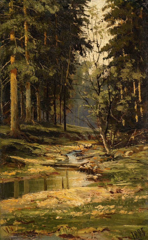Der Waldbach von Ivan Ivanovich Shishkin: Kunstdruck
