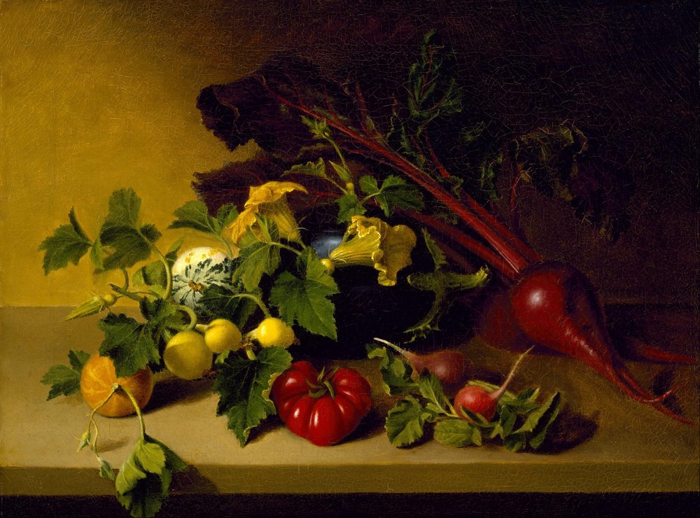 Stillleben mit Gemüse von James the Elder Peale: Kunstdruck