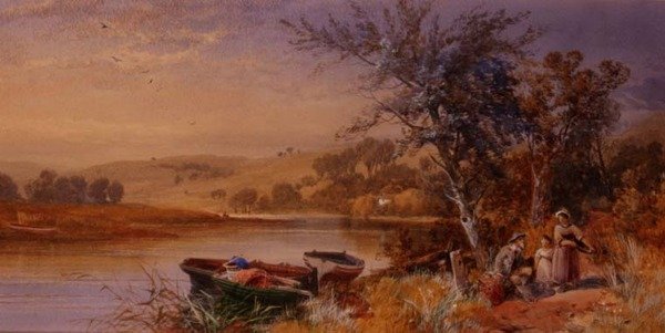 Am Seeufer von James Burrell Smith: hochwertiger Kunstdruck