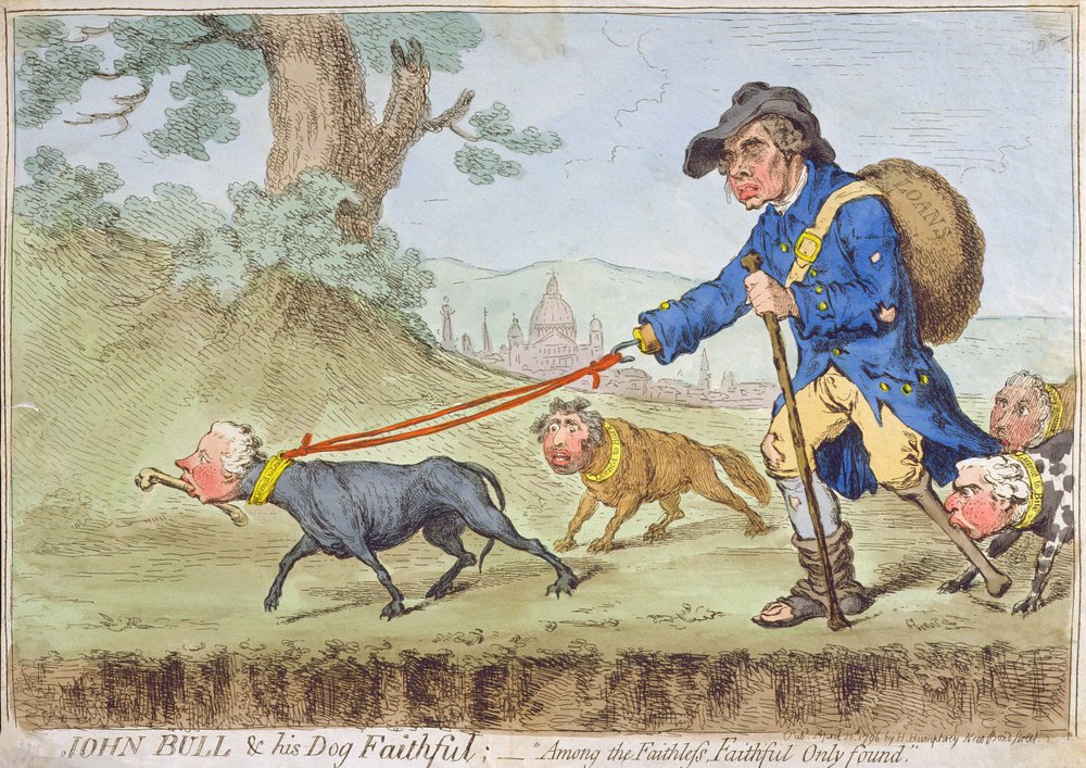John Bull und sein treuer Hund, veröffentlicht von Hannah Humphrey 1796