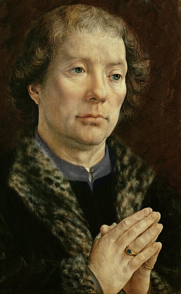 Das Carondelet-Diptychon: linke Tafel zeigt Jean Carondelet (1469-1545 ...