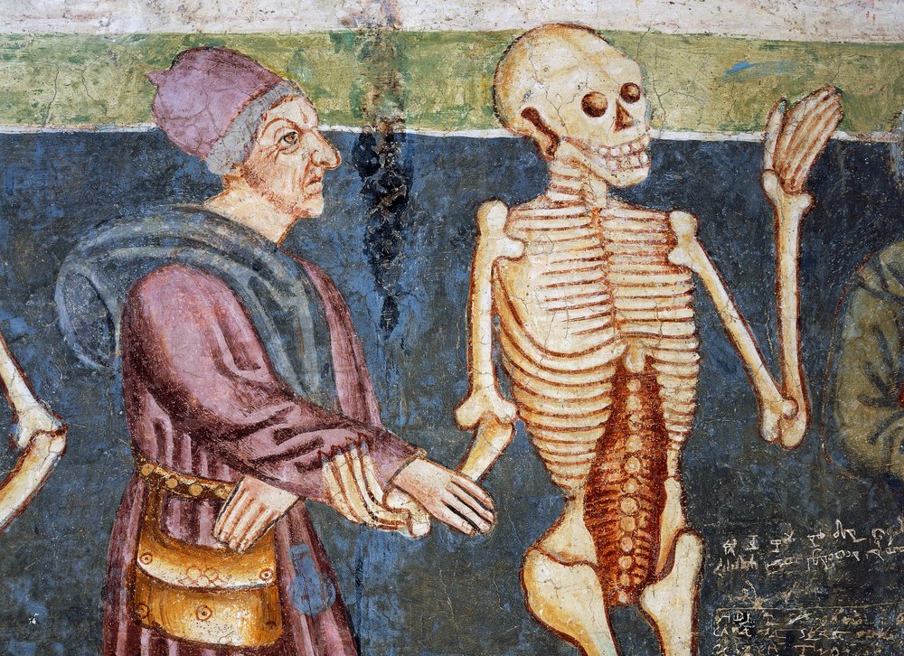 Tod begleitet Arzt (Detail) von Janez Kastav: Kunstdruck