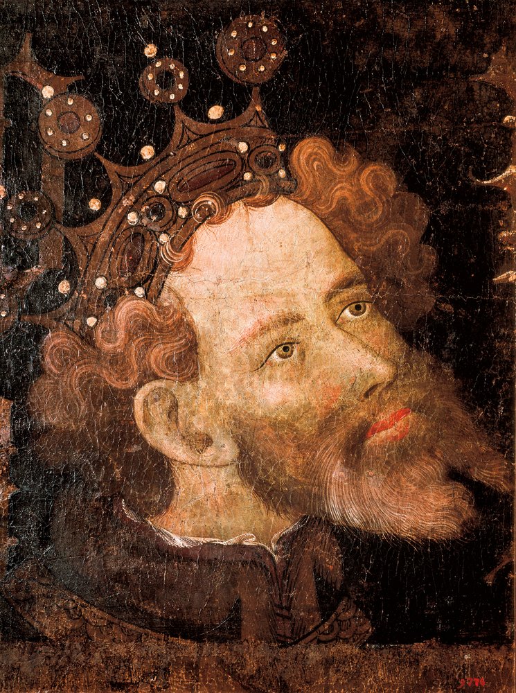 Peter IV. von Aragon, Detail eines Temperabildes von Jaume Mateu