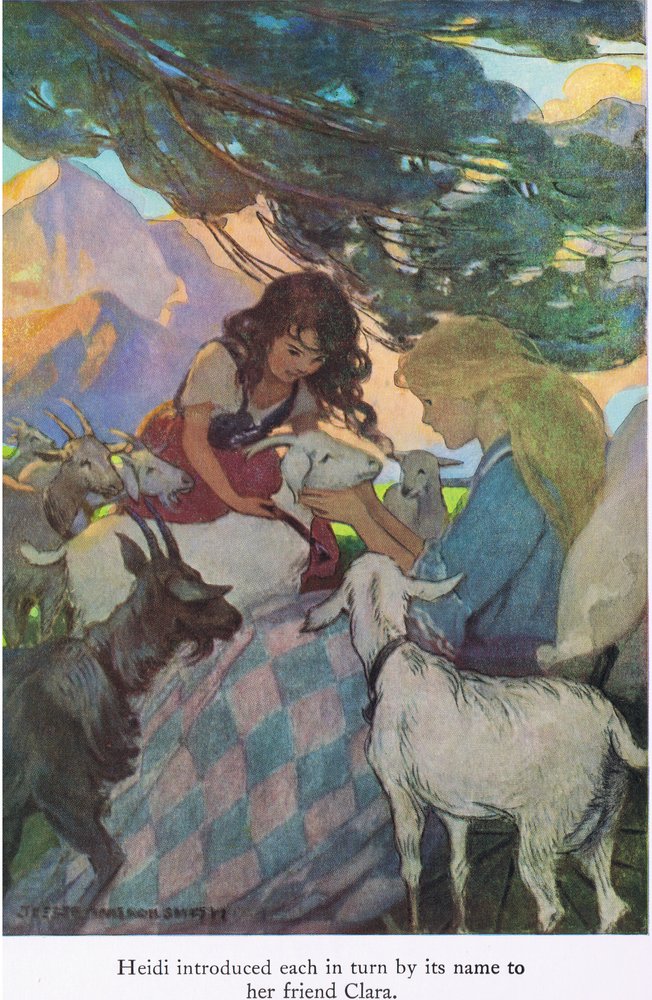 Heidi stellte jeden nacheinander ihrem Freund Clara vor, Illustration ...