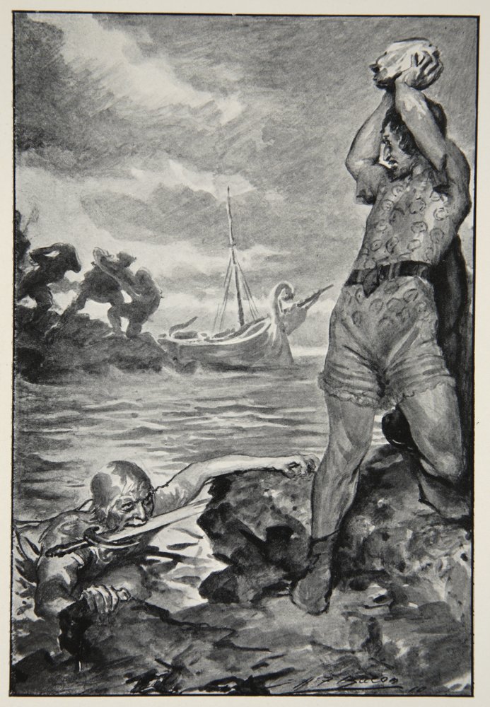 Thorbion hob den riesigen Stein, aus 'Hero Myths and Legends of the ...