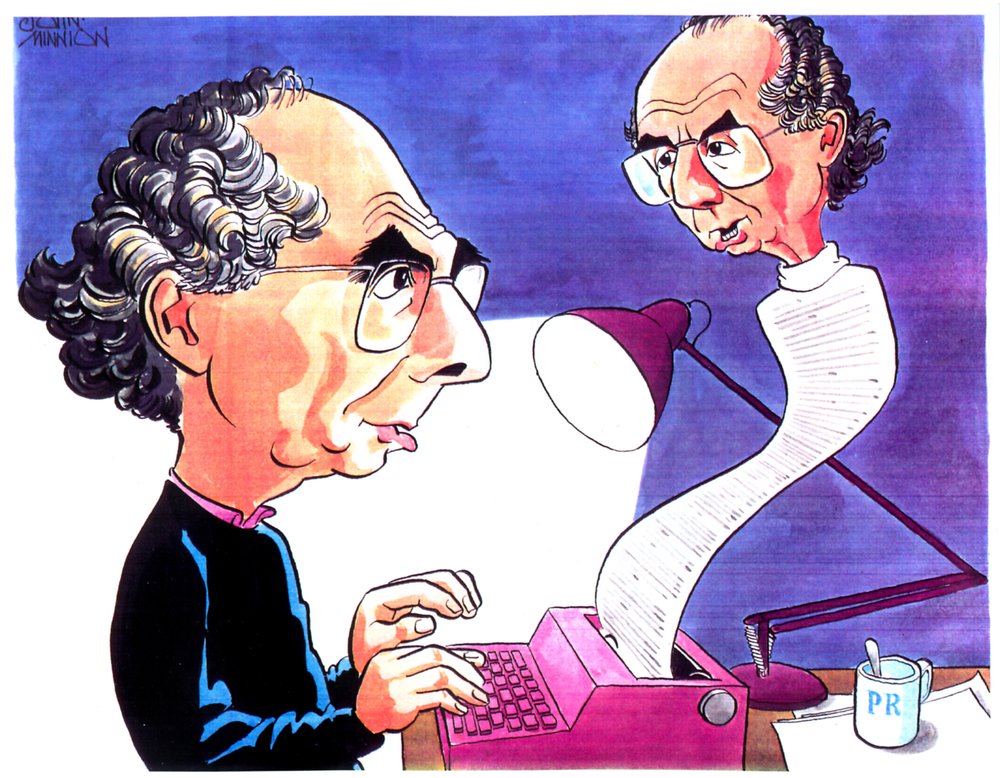 Philip Roth Karikatur von John Minnion: Kunstdruck kaufen