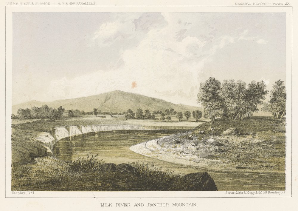 Milk River und Panther Mountain von John Mix Stanley