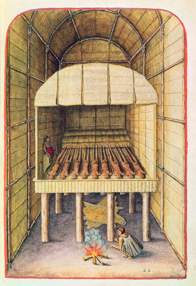 Wie die Indianer ihre Toten behandelten, aus 'Admiranda Narratio ...