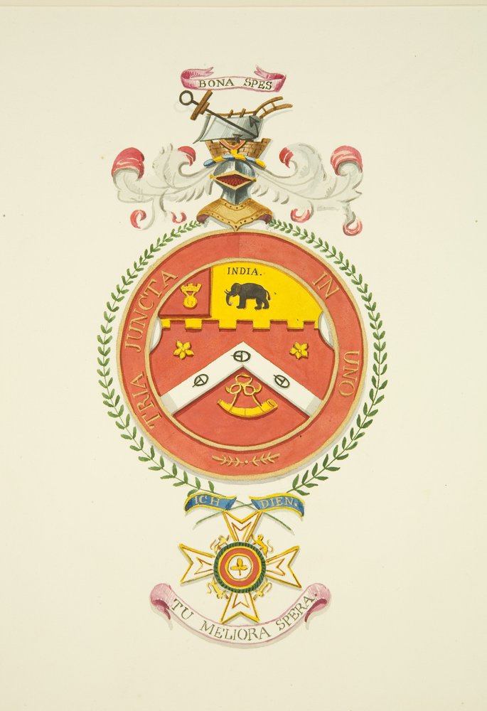 Wappen auf dem Denkmal von General Donkin in St. Mary Redcliffe