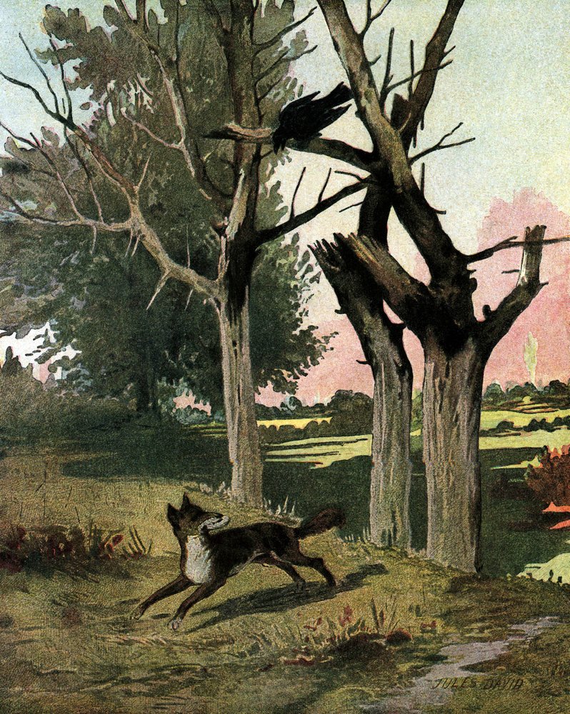 Die Fabel von La Fontaine: Der Rabe und der Fuchs