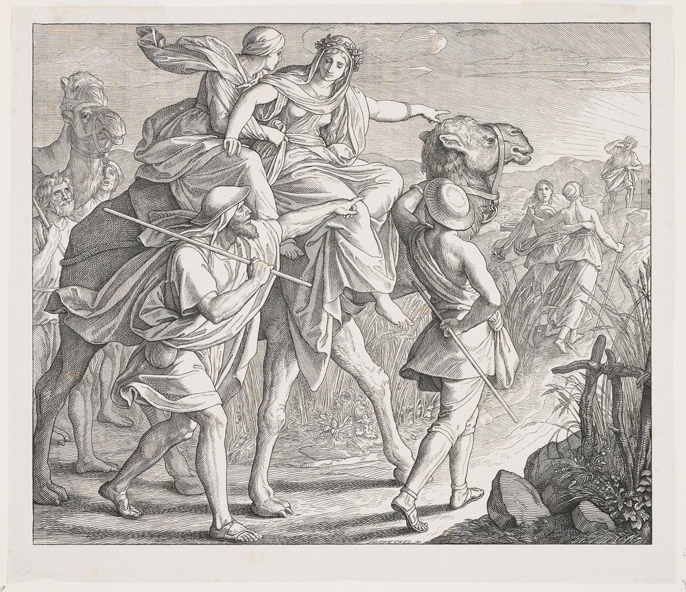 Rebecca erkennt Isaak aus der Ferne