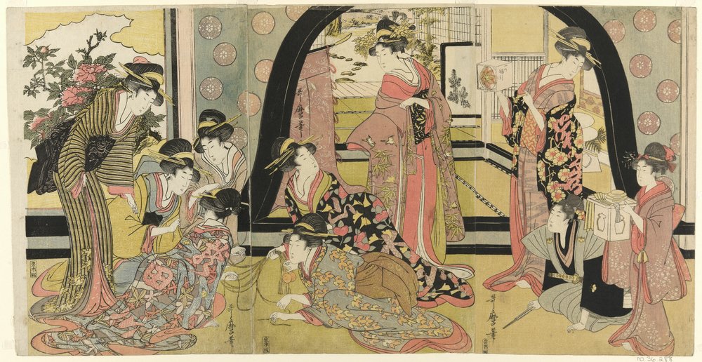 Verlosung von Preisen (Ho biki) von Kitagawa Utamaro