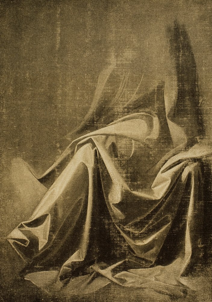 Draperiestudie, Zeichnung von Leonardo da Vinci, Kabinett der ...