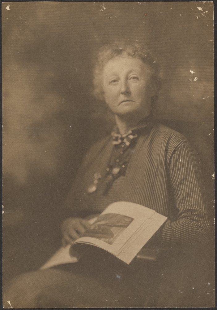 [Frau mit Zeitschrift] von Louis Fleckenstein: Kunstdruck