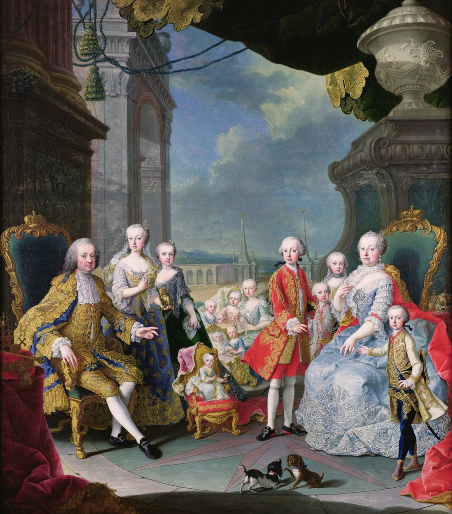 Franz Stephan I. (1708-65) mit seiner Frau Marie-Therese (1717-80) und ...