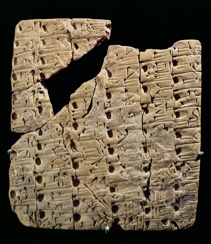 Tafel mit Keilschrift, aus Uruk, ca. 3200 v. Chr.