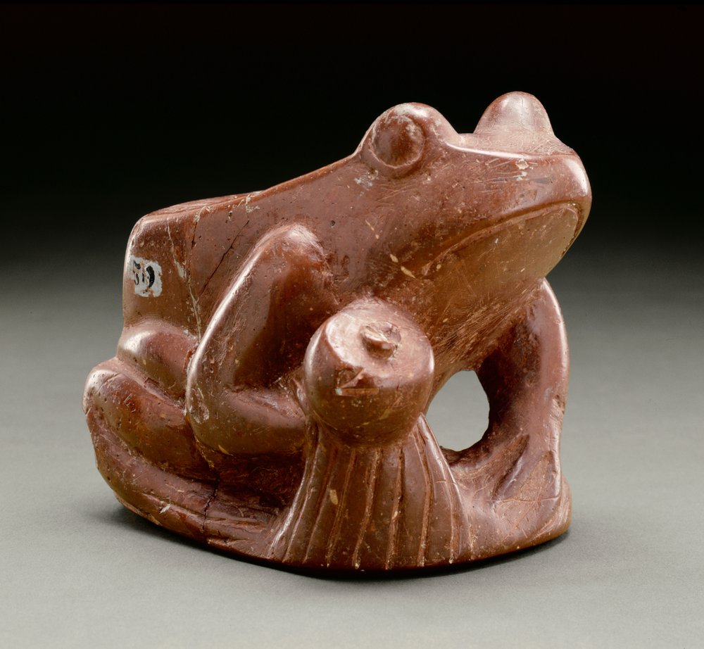 Frosch-Effigie-Pfeife, Cahokia, 1000-1300