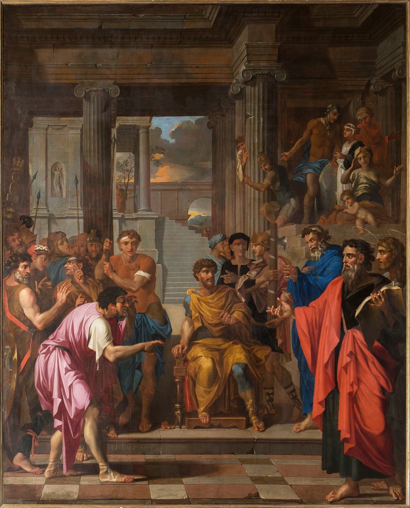 Der heilige Paulus blendet den falschen Propheten Bar-Jesus und bekehrt ...