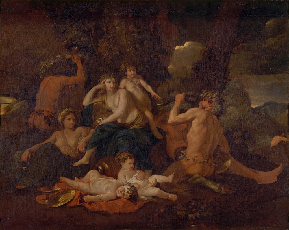 Die Kindheit des Bacchus, um 1630 von Nicolas Poussin