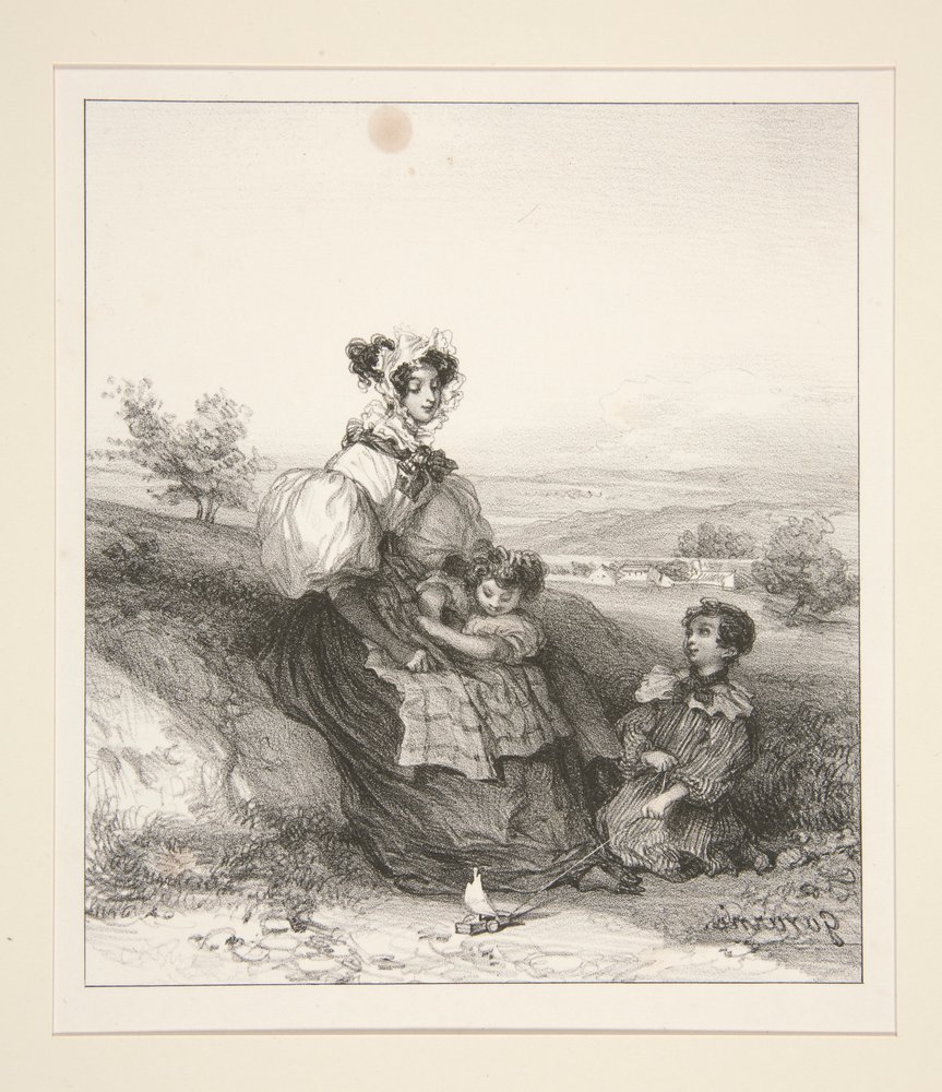 Die junge Mutter von Paul Gavarni: hochwertiger Kunstdruck