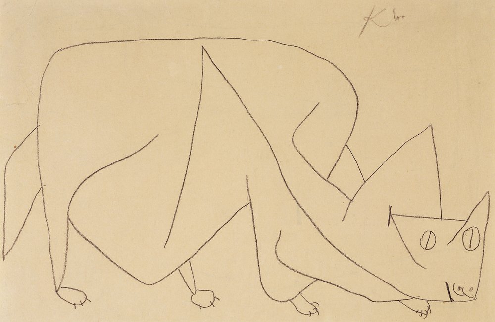 Lauernde Katze von Paul Klee: hochwertiger Kunstdruck
