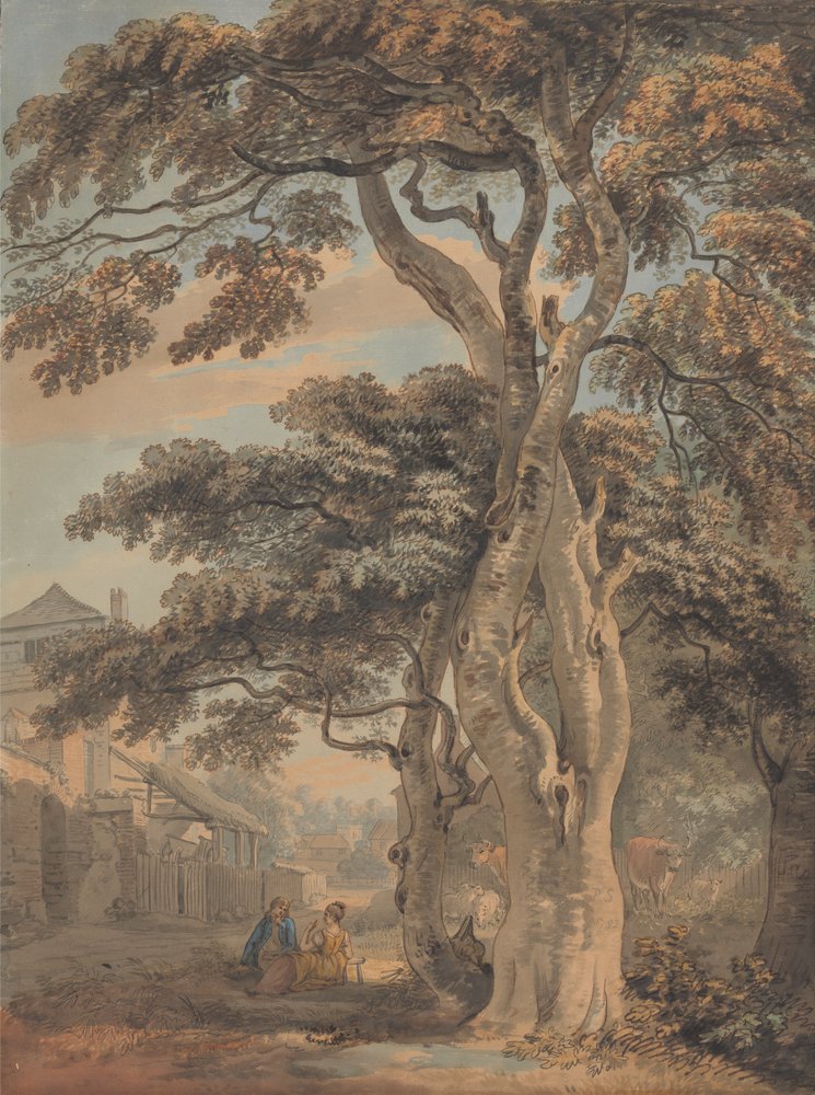 Paar im Bauernhof von Paul Sandby: hochwertiger Kunstdruck