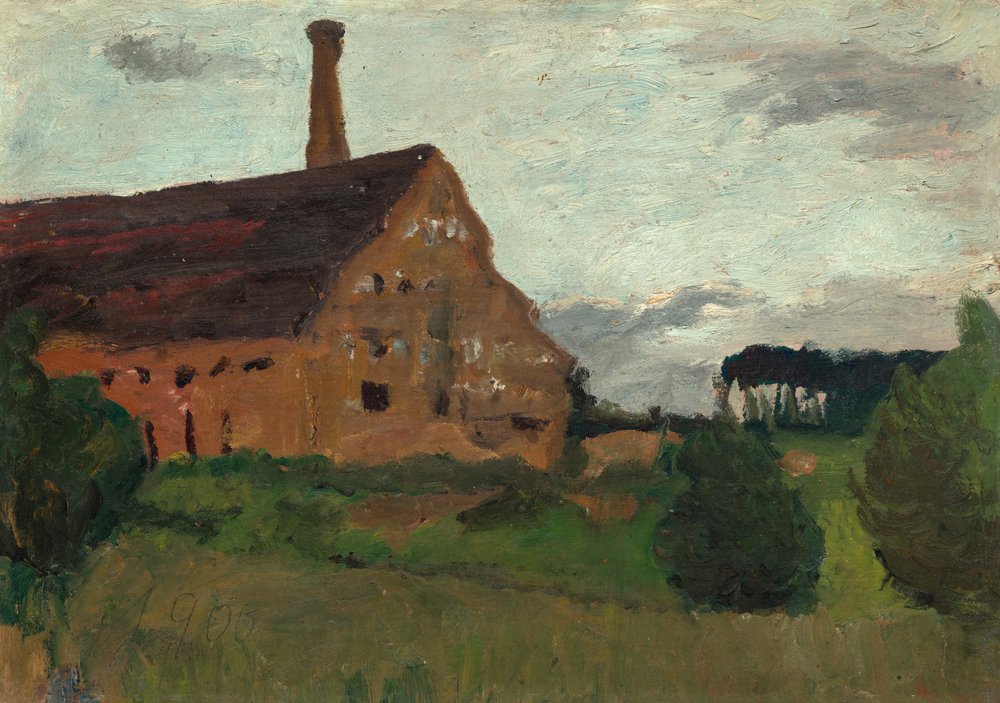 Alte Fabrik, 1900 von Paula Modersohn Becker: Kunstdruck