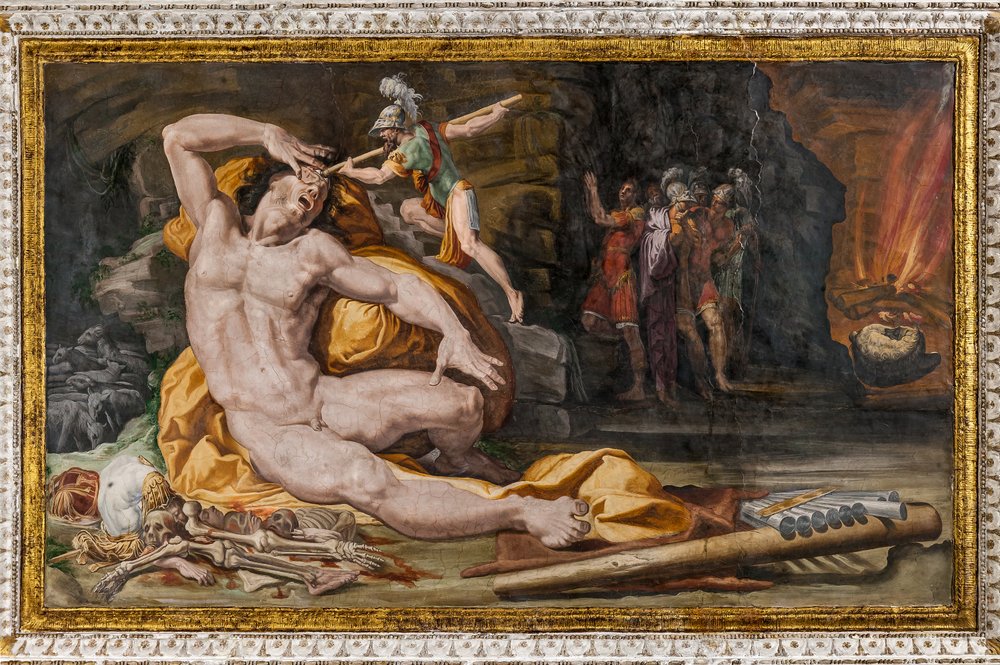 Odysseus blendet Polyphem (Detail) von Pellegrino Tibaldi