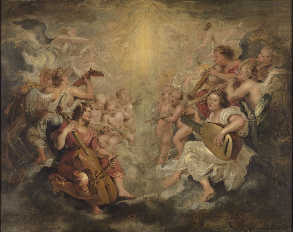 Musizierende Engel im Himmel von Peter Paul Rubens