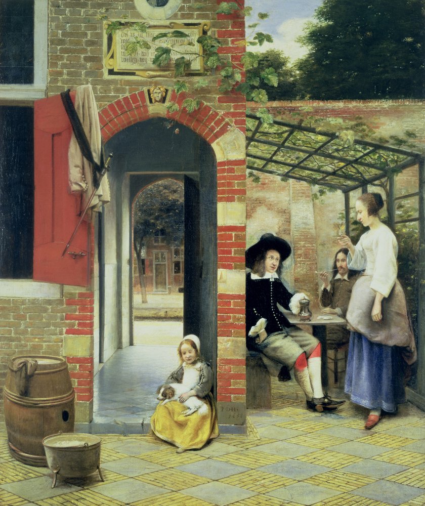 Der Hof eines Hauses in Delft von Pieter de Hooch