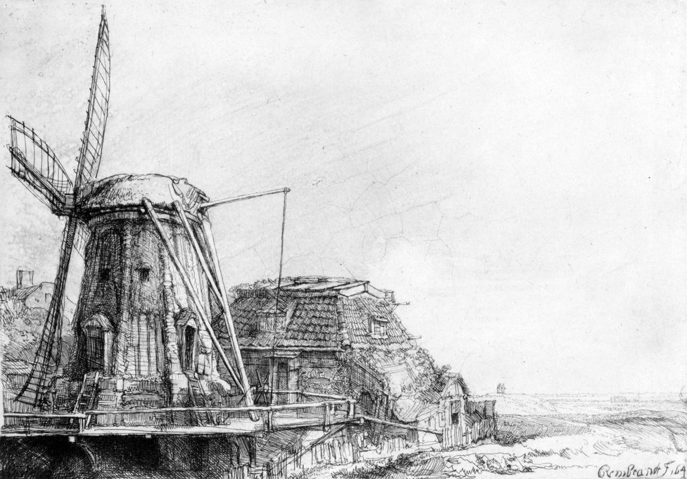 Die Windmühle, 1641 von Rembrandt van Rijn: Kunstdruck