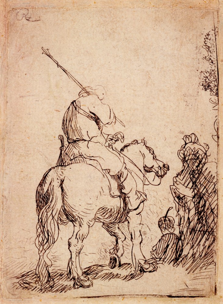 Der Soldat mit Turban zu Pferd, 1632 von Rembrandt van Rijn
