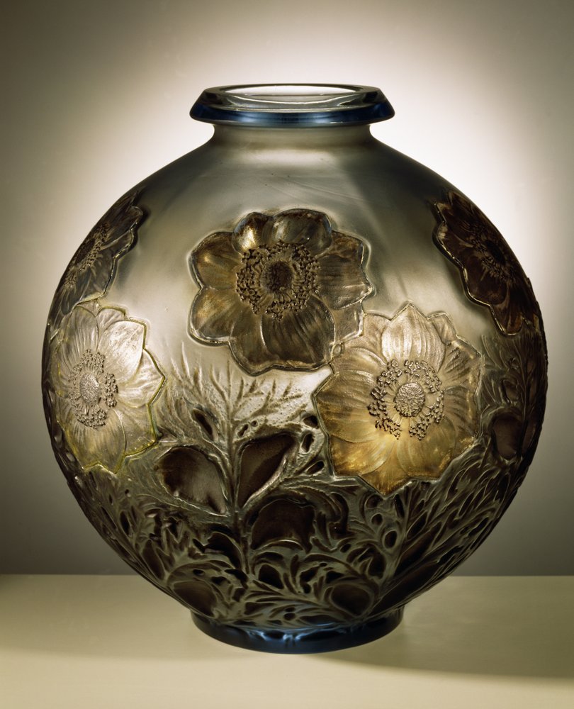 Anemonen-Vase, 1913 von Rene Jules Lalique: Kunstdruck