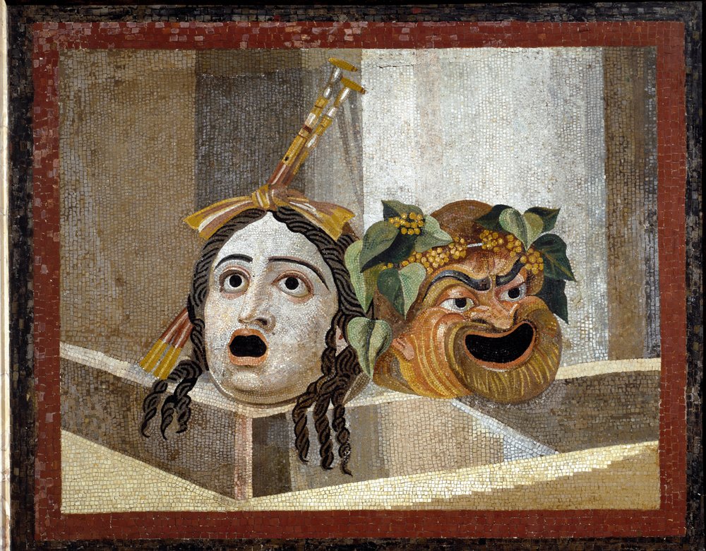 Römische Theatermasken - Römisches Mosaik, 2. Jh. n. Chr., aus den ...