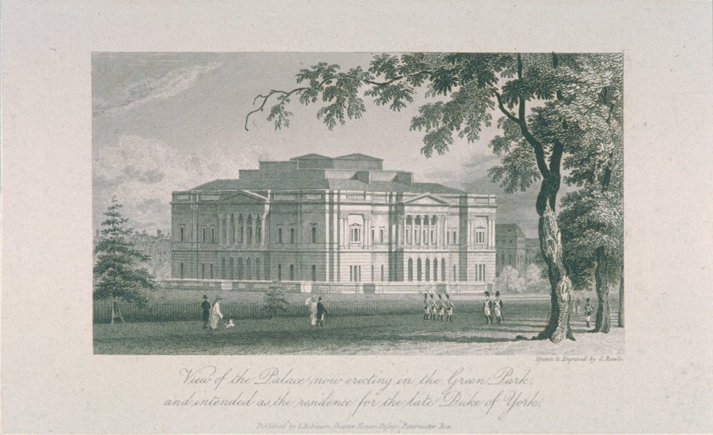 Ansicht von York House und Green Park, ca. 1800
