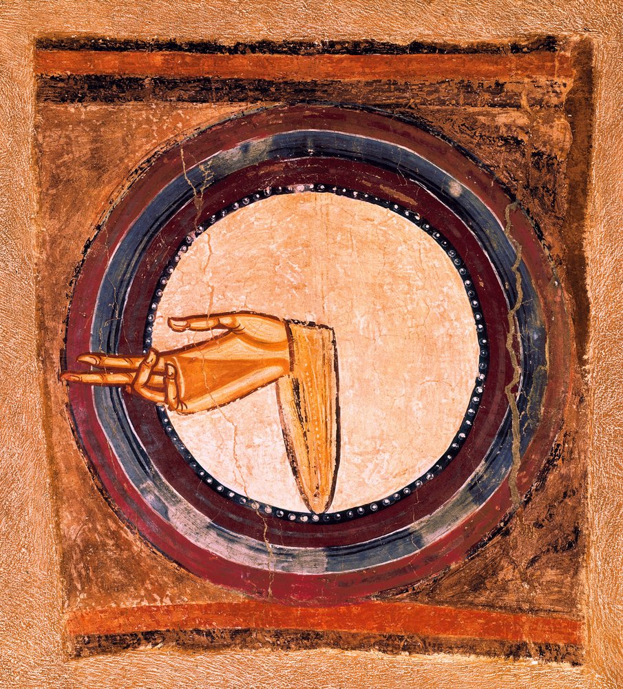 Die Hand Gottes (Detail) von Spanish School: Kunstdruck