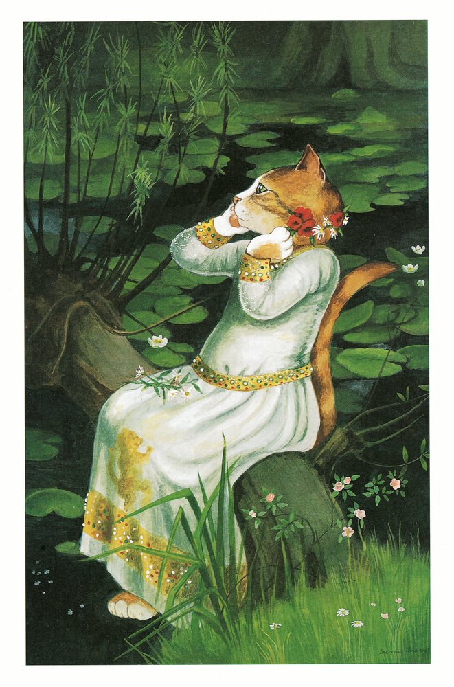 Illustration aus Pre-Raphaelite Cats von Susan Herbert