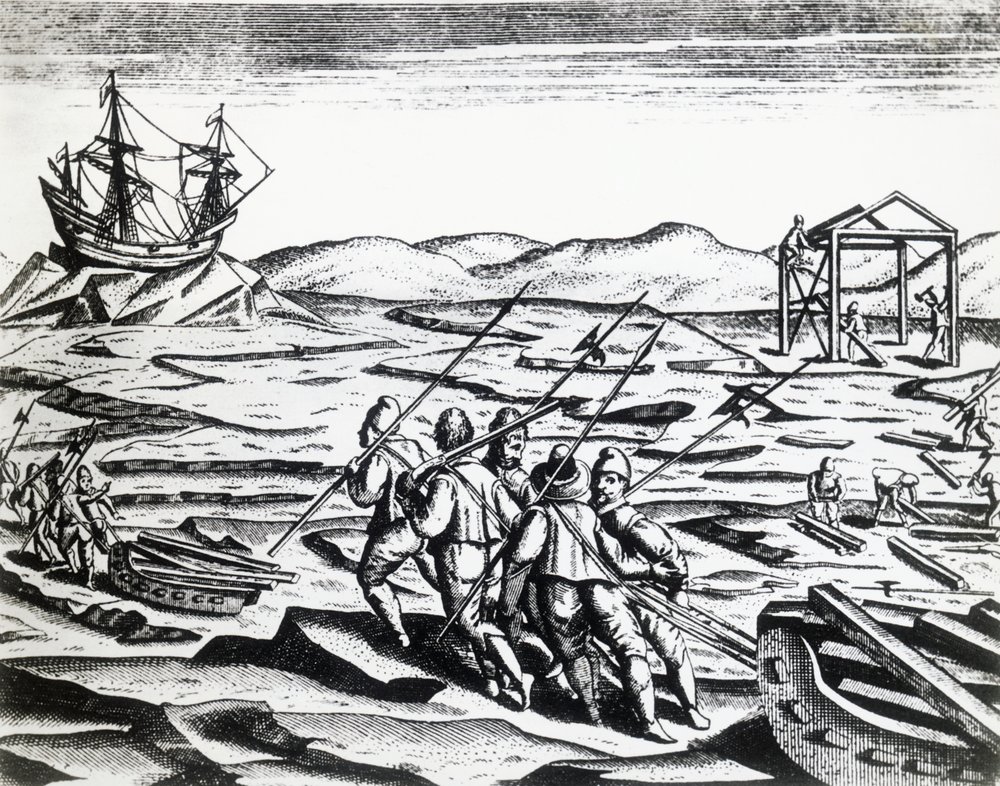 Expedition unter der Leitung von William Barents (ca. 1550-1597) auf ...