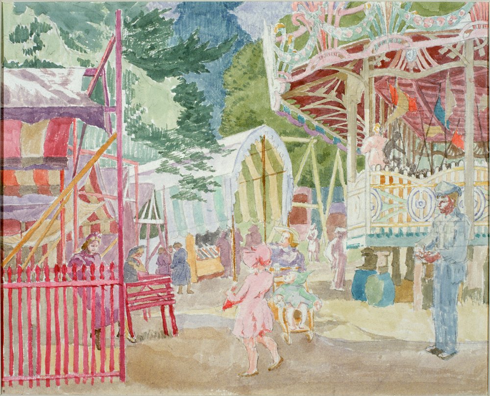 Der Jahrmarkt in Bath von Therese Lessore: Kunstdruck kaufen