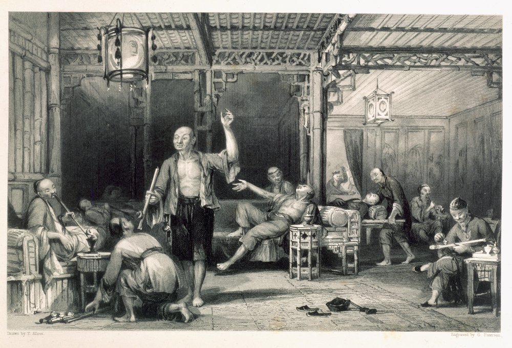 Chinesische Opiumraucher, aus 'China in a Series of Views' von George ...