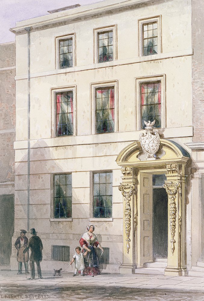 Die neue Front des Painter Stainers Hall, 1850