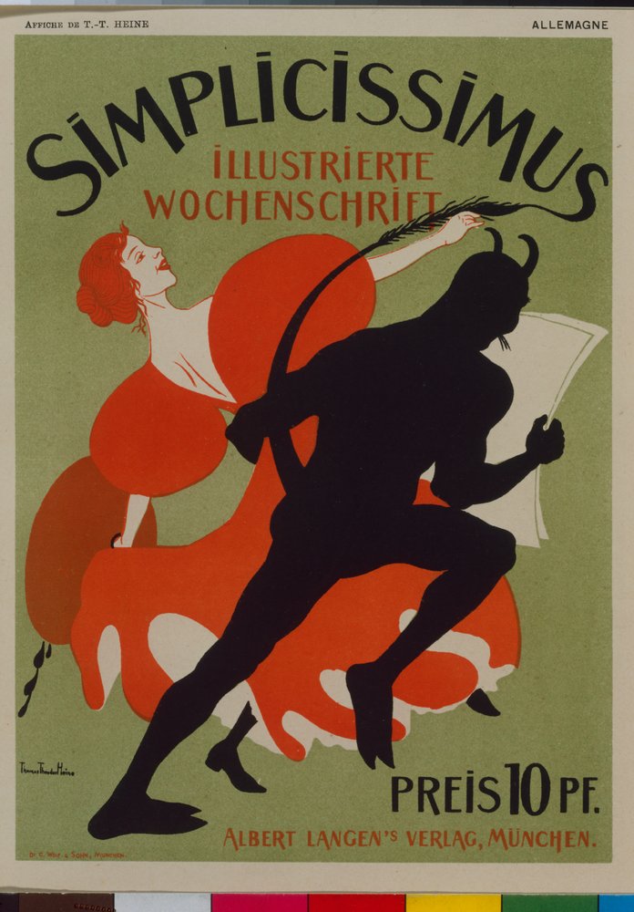 Simplicissimus-Werbeplakat von Thomas Theodor Heine