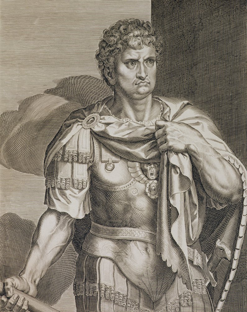 Nero Claudius Caesar, Kaiser von Rom 54-68 n. Chr., graviert von ...