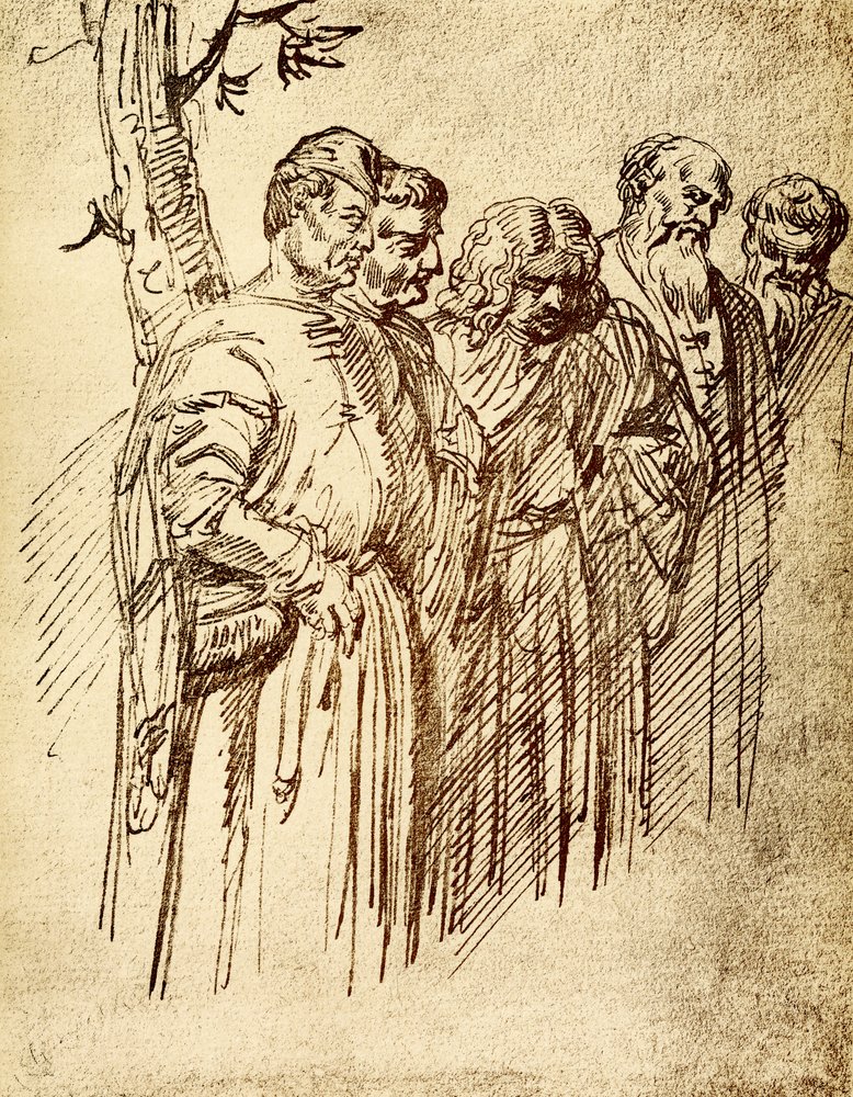 Gruppe von Zuschauern aus dem Wunder des Heiligen Antonius