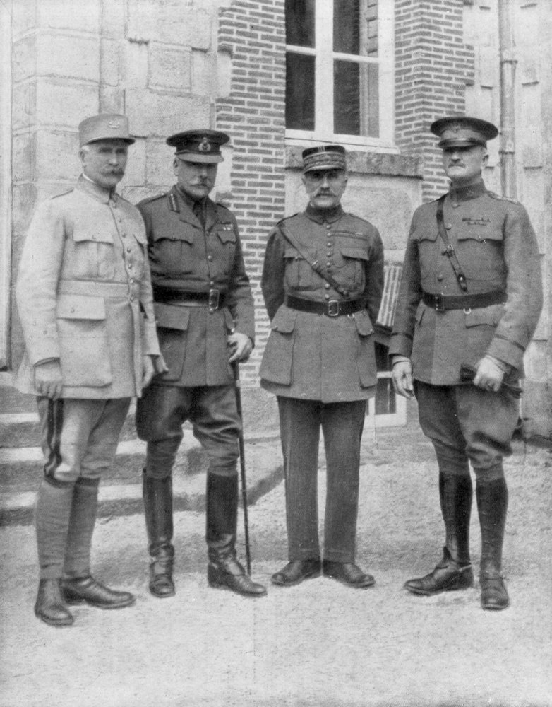 Die vier alliierten Kommandanten, Chateau Bombon, Frankreich, 1918