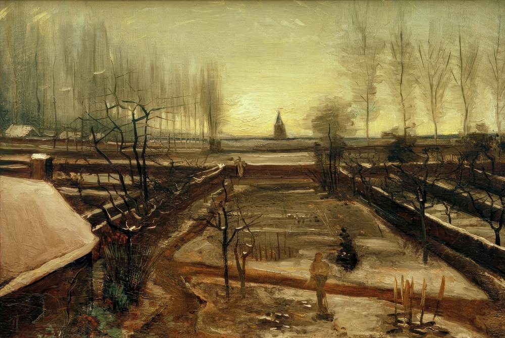 Der Pfarrgarten in Nuenen im Schnee von Vincent van Gogh