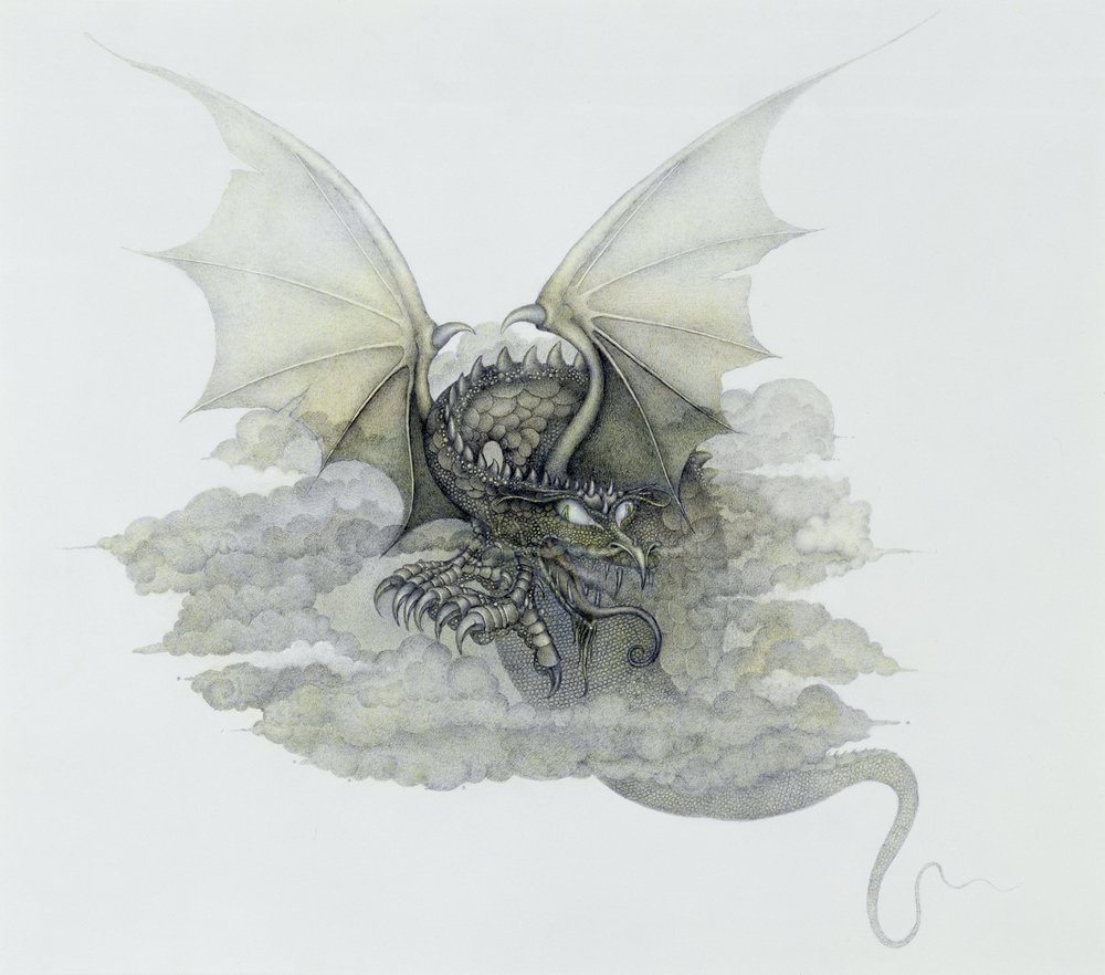 Ein wolkenartiger Drache von Wayne Anderson: Kunstdruck